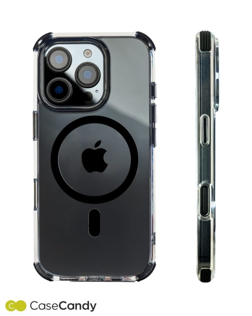 MagSafe Black Bumper Transparent Case for iPhone 16 Pro Max