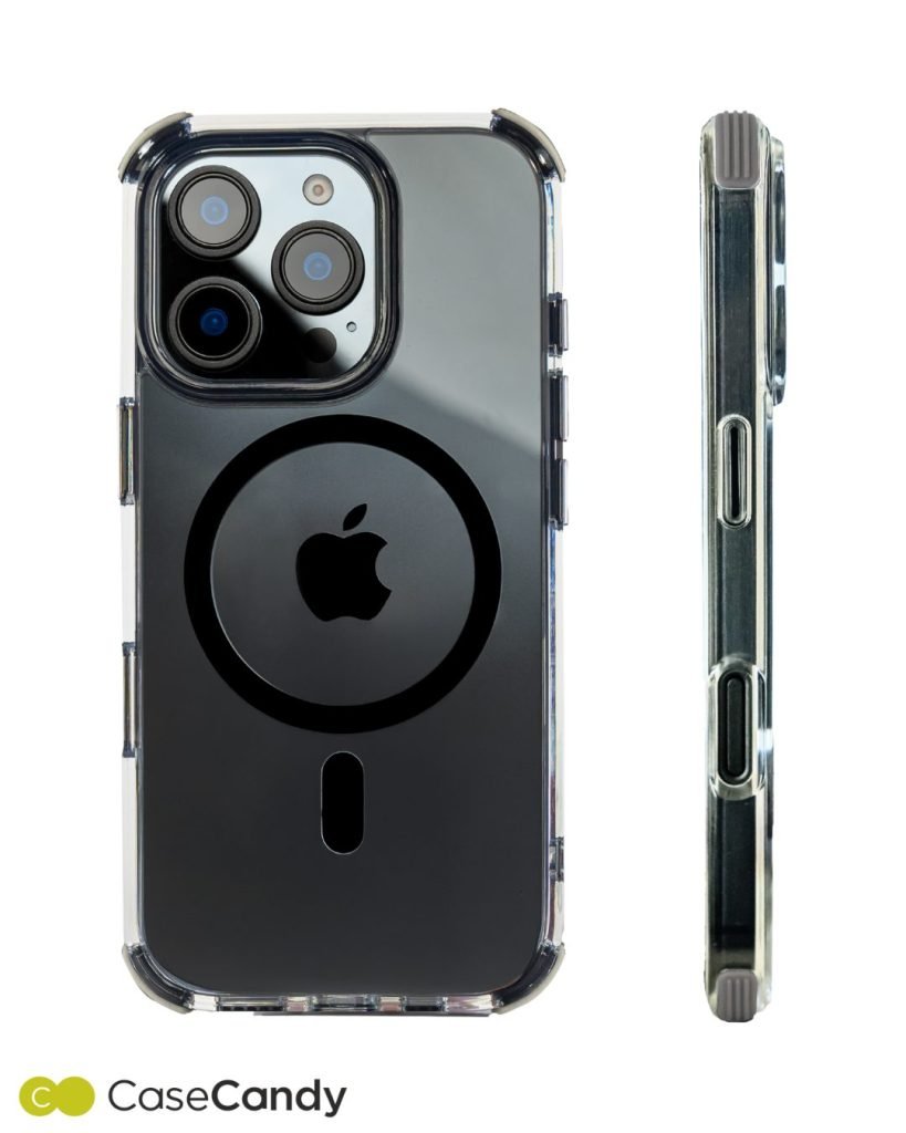 MagSafe Gray Bumper Transparent Case for iPhone 16 Pro