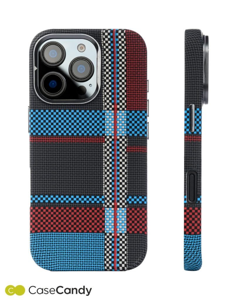 Magsafe Carbon Fiber Case for iPhone 16 Pro - Race Track Blue-Red