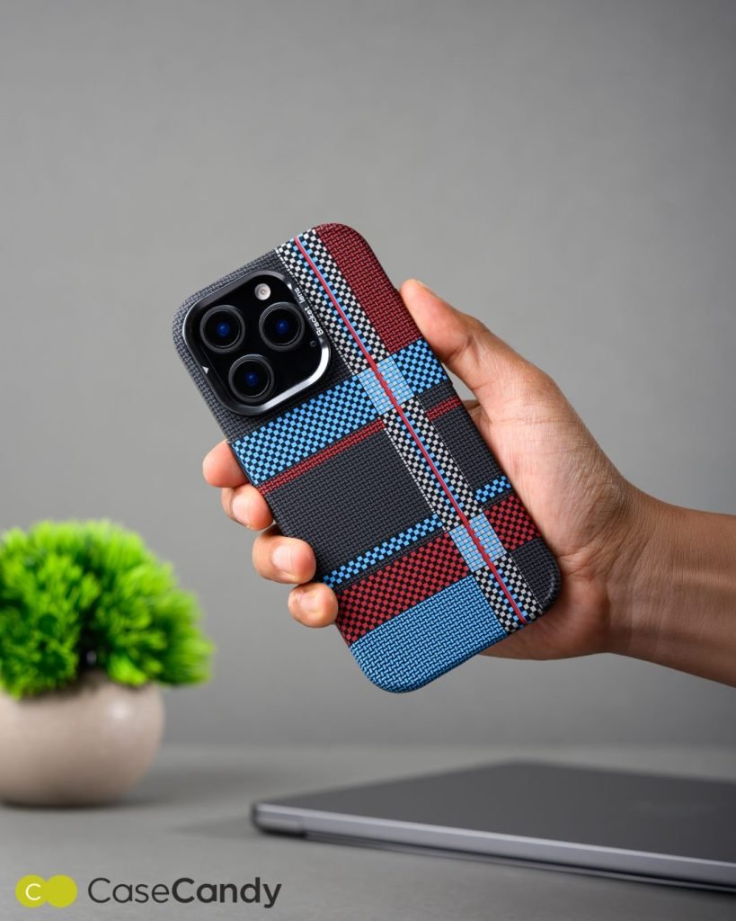 Magsafe Carbon Fiber Case for iPhone 16 Pro - Race Track Blue-Red