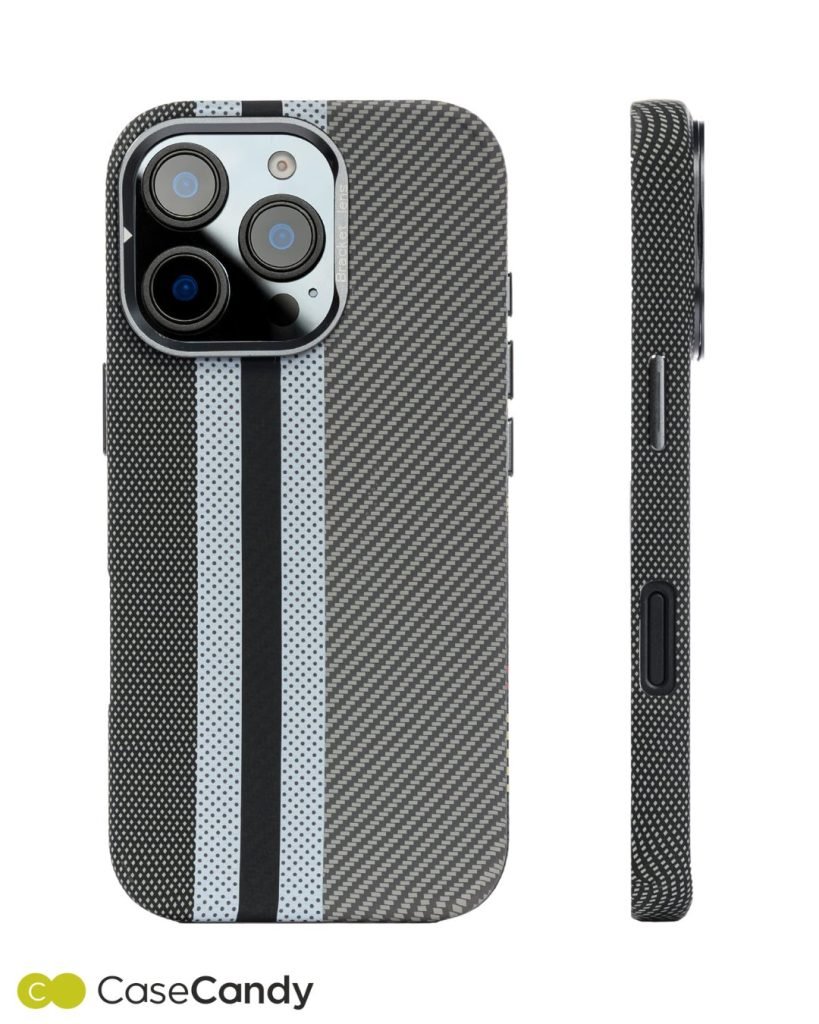 Magsafe Carbon Fiber Case for iPhone 16 Pro Race Track - Gray