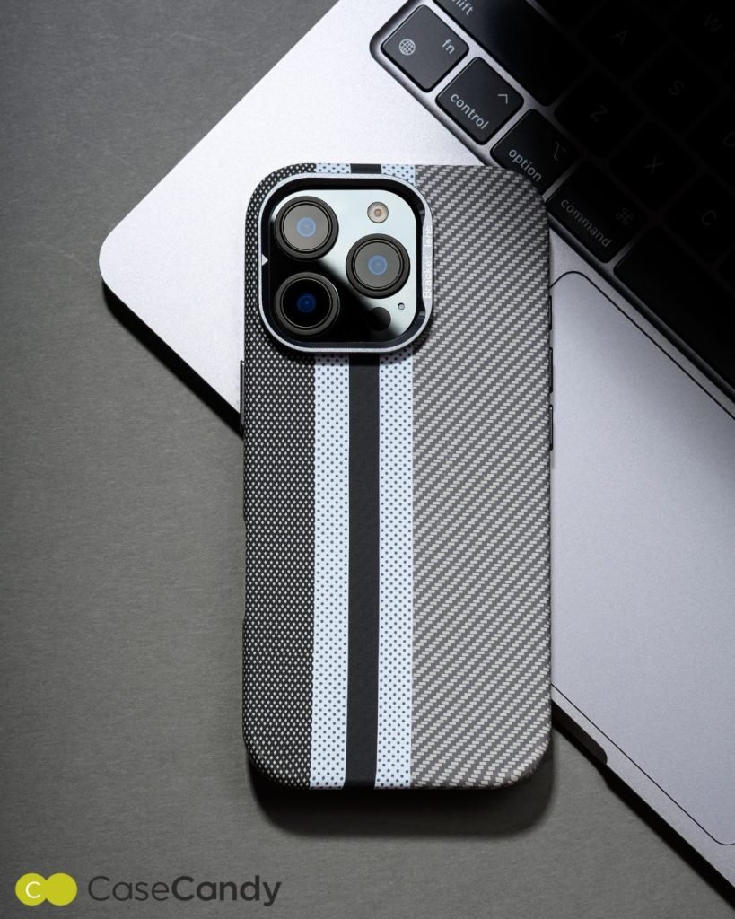 Magsafe Carbon Fiber Case for iPhone 16 Pro Race Track - Gray